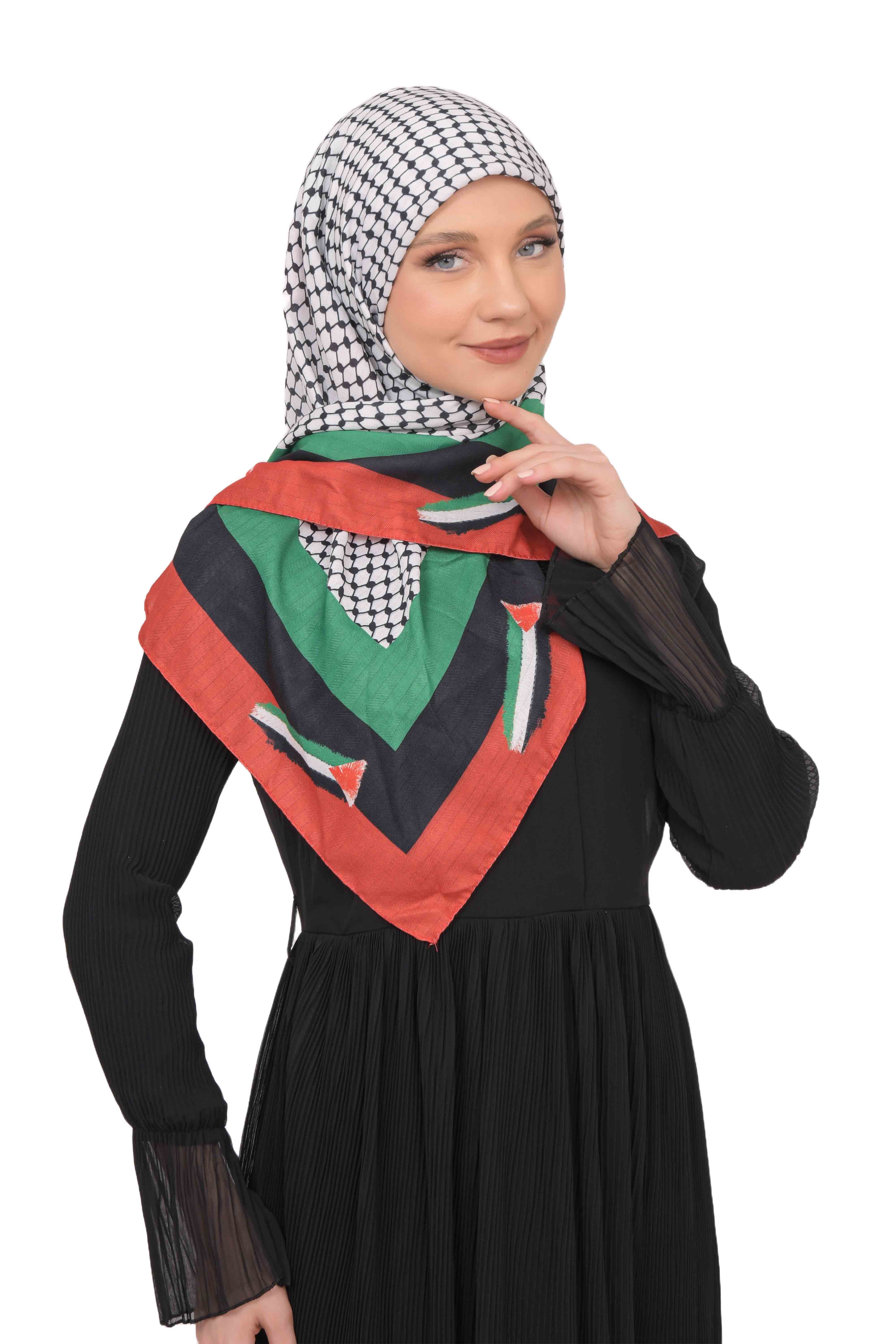 Palestine scarf For women hijab keffiyeh Palestine flag Color – Zaytoon ...