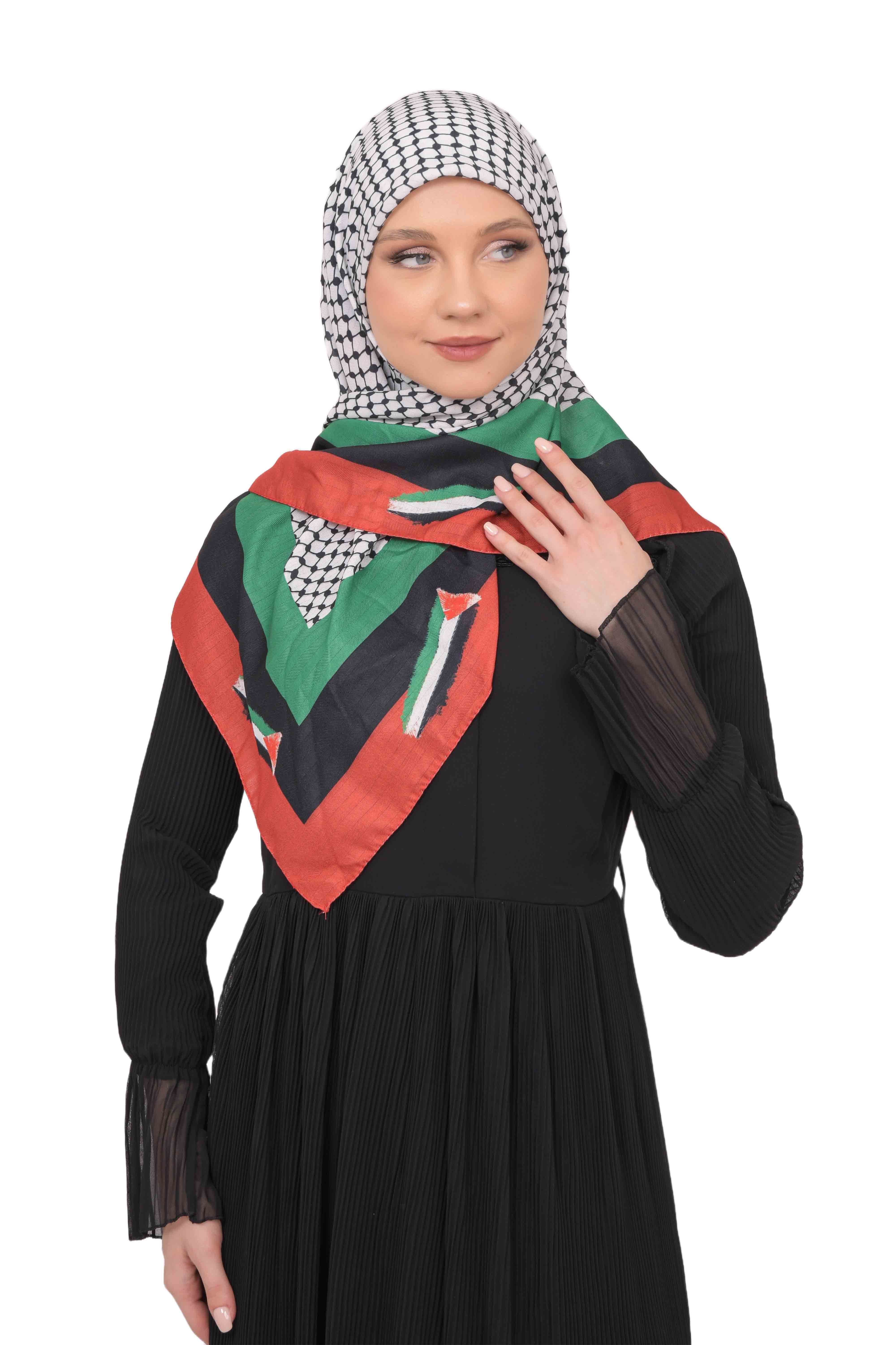 Palestine scarf For women hijab keffiyeh Palestine flag Color – Zaytoon ...