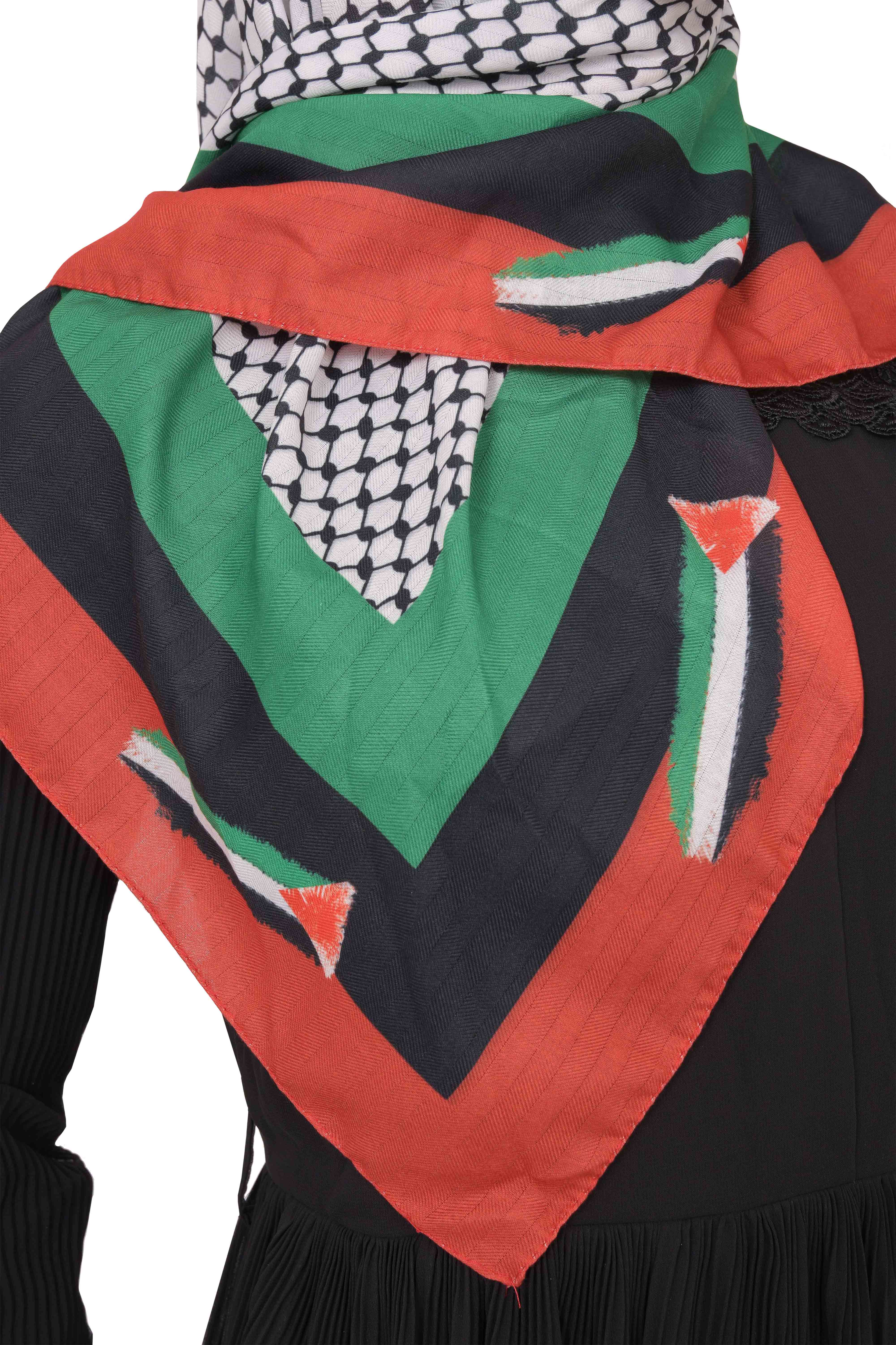Palestine scarf For women hijab keffiyeh Palestine flag Color – Zaytoon ...